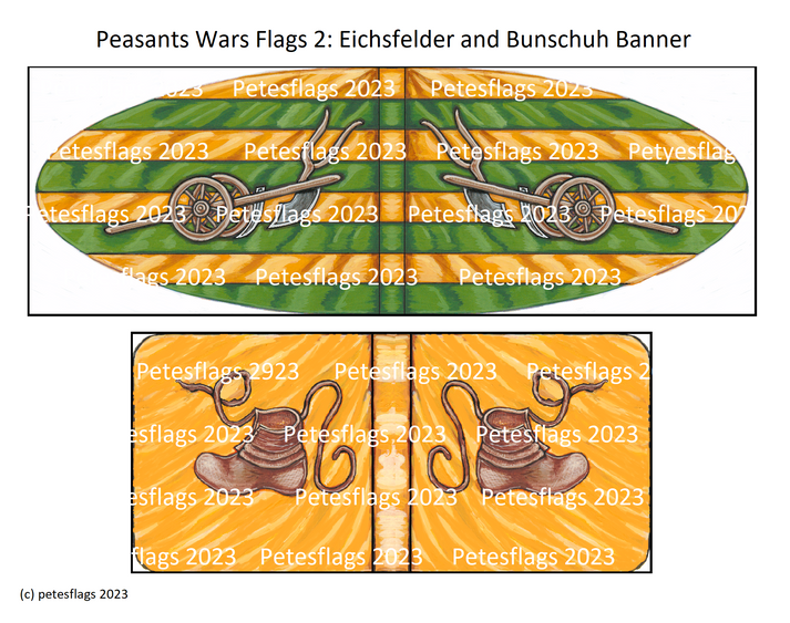 REN 69. German Peasant War flags - Eichsfelderbaul & bundschuh – Steel ...